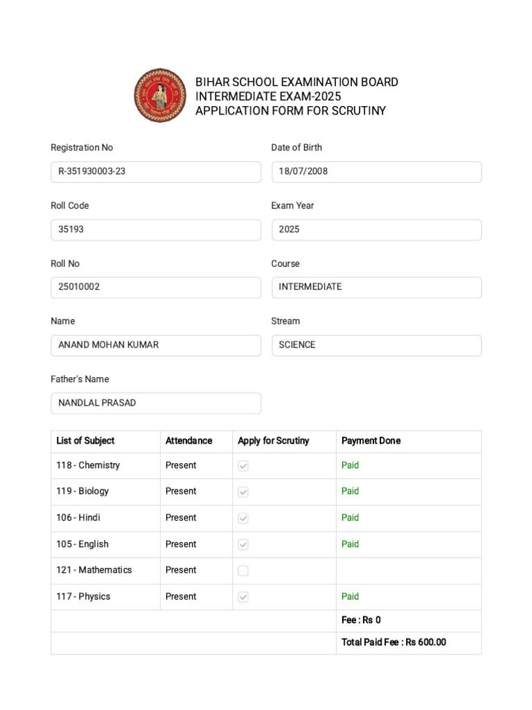 SCRUTINY Anand Payment Done | PDF