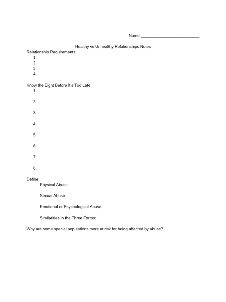 Healthy Vs Unhealthy Student Notes | PDF