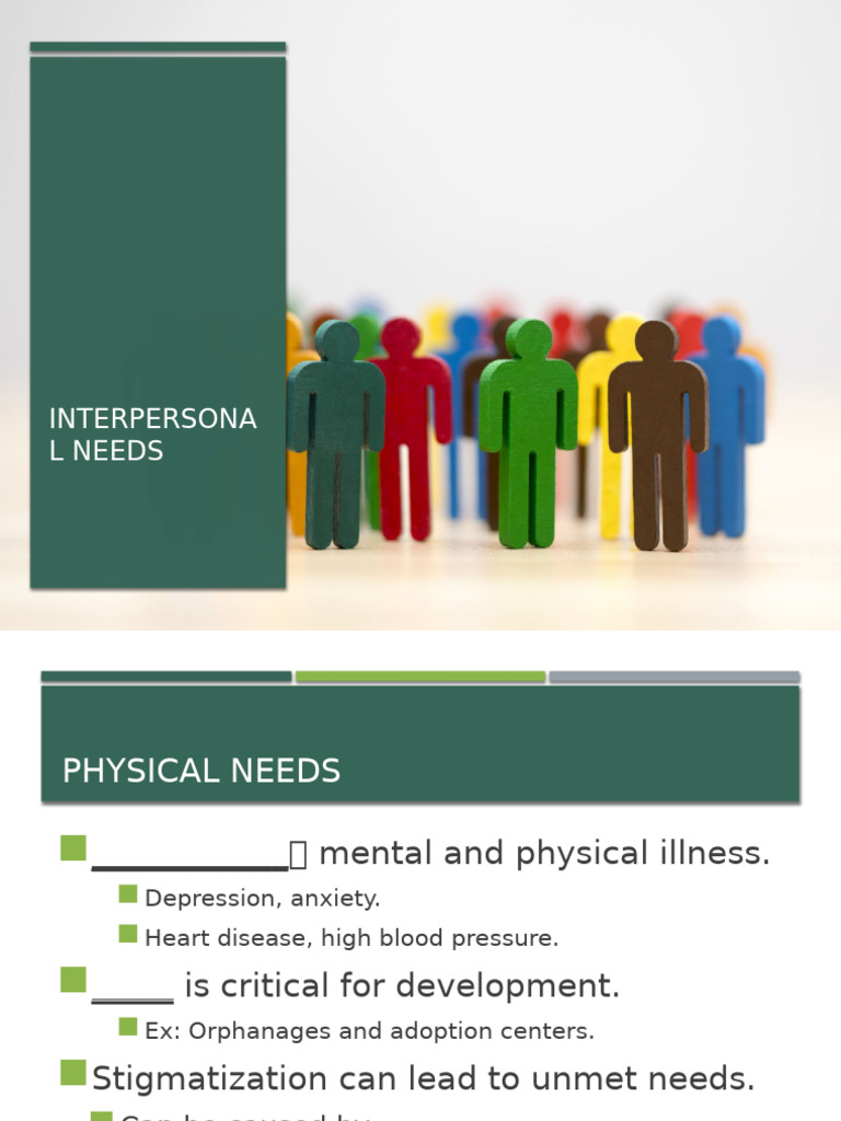 Interpersonal Needs Students Notes | PDF | Nonverbal Communication ...