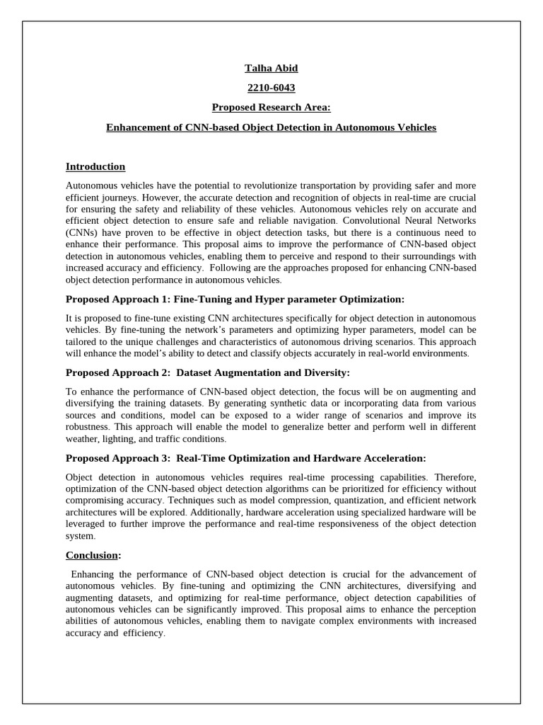 Research Proposal - Enhancement of CNN-based Object Detection in ...