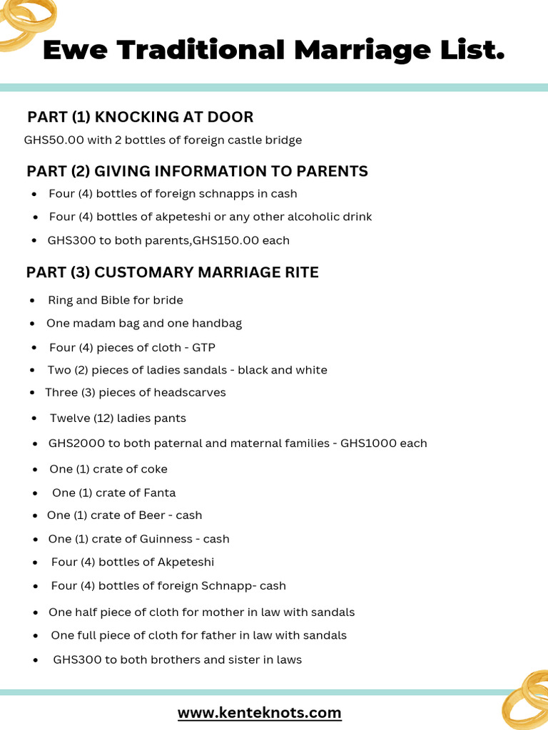 Ewe Traditional Marriage Requirements | PDF