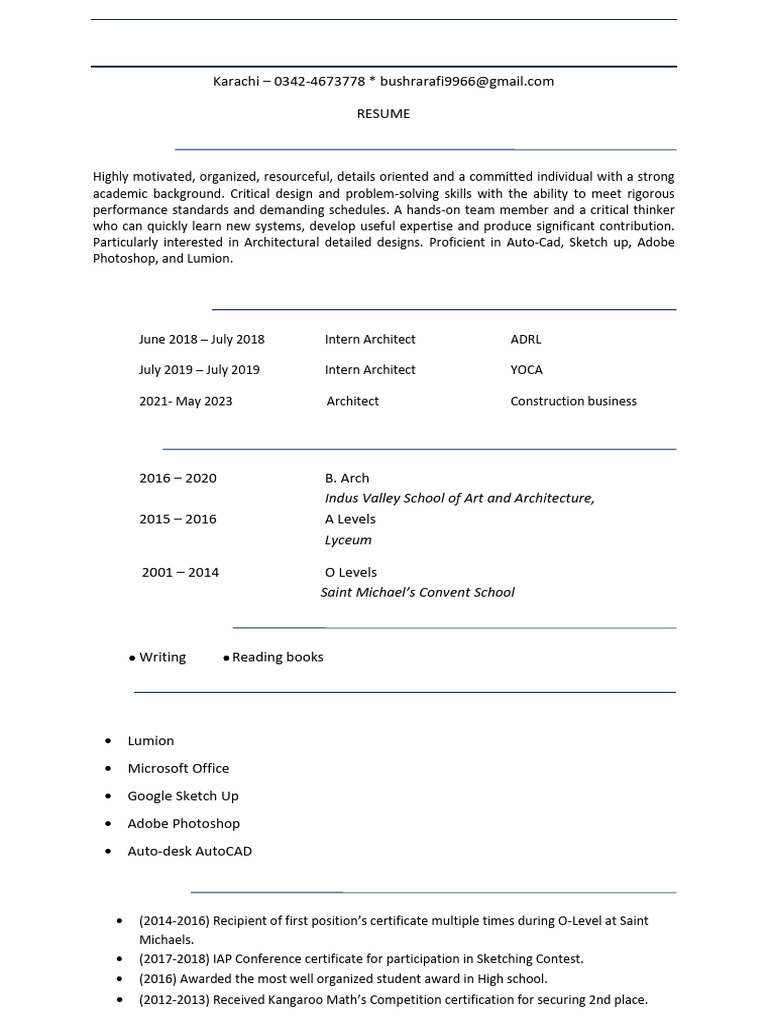 Bushra Rafi - CV | PDF