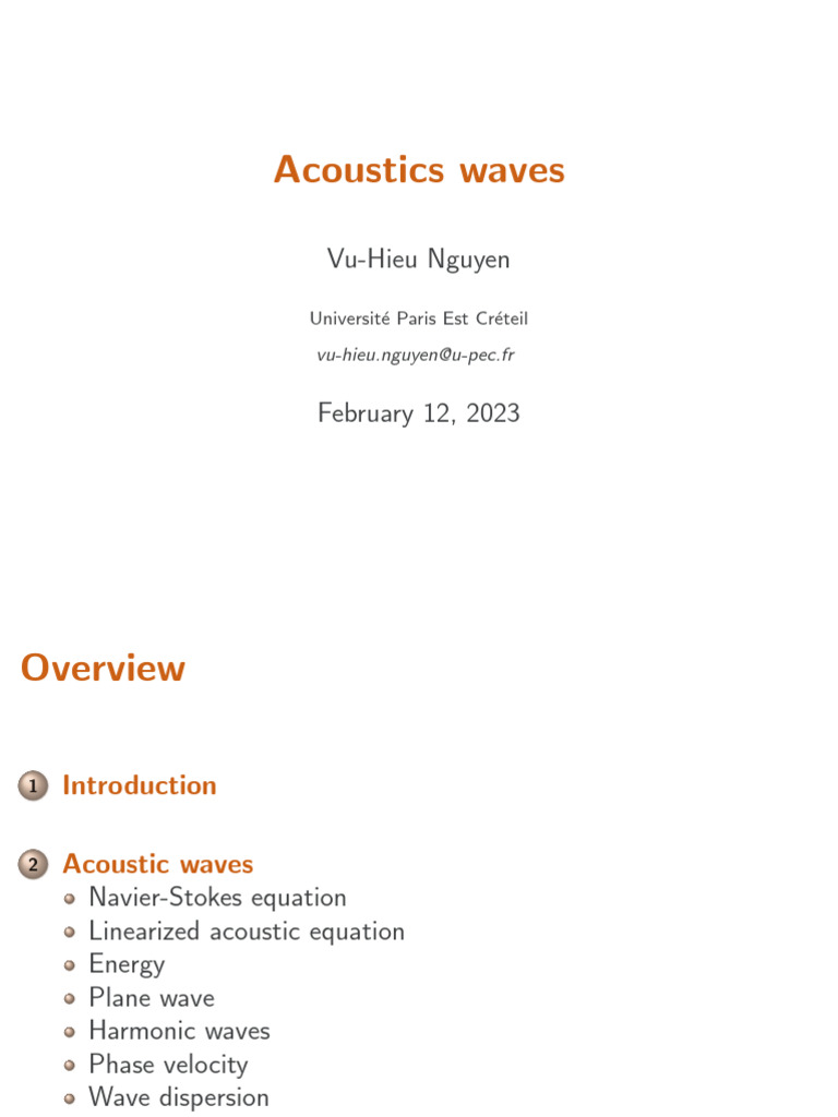 Ondes Acoustiques - Part 2 | PDF | Waves | Navier–Stokes Equations