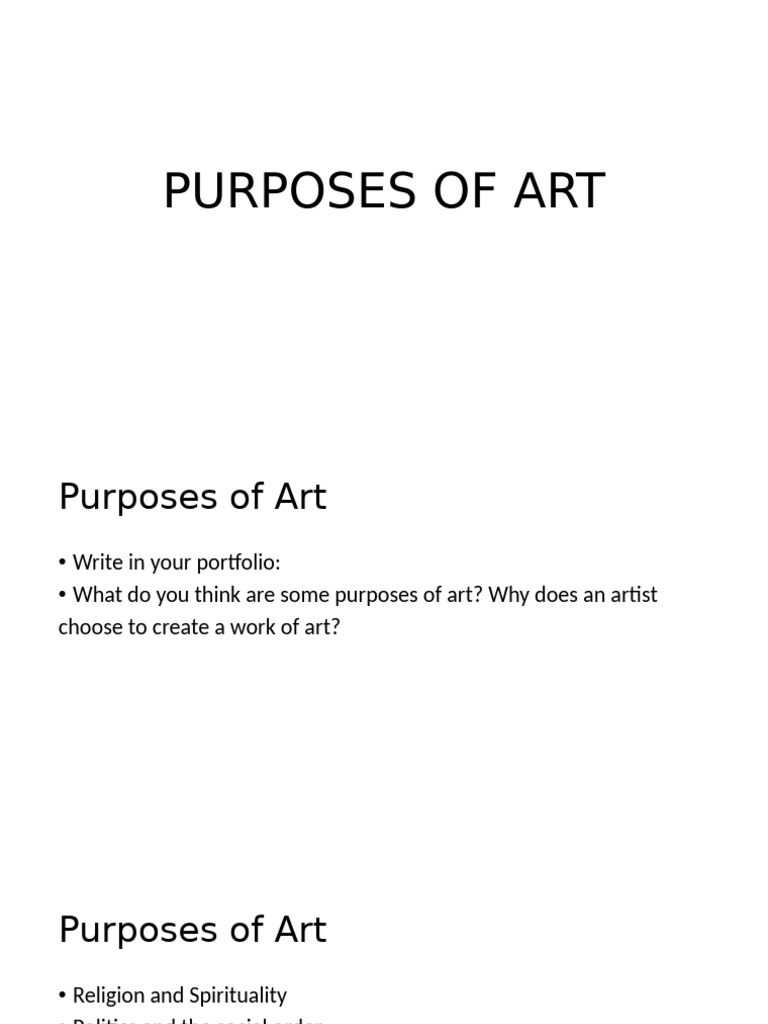 Key Purposes of Art Explained | PDF