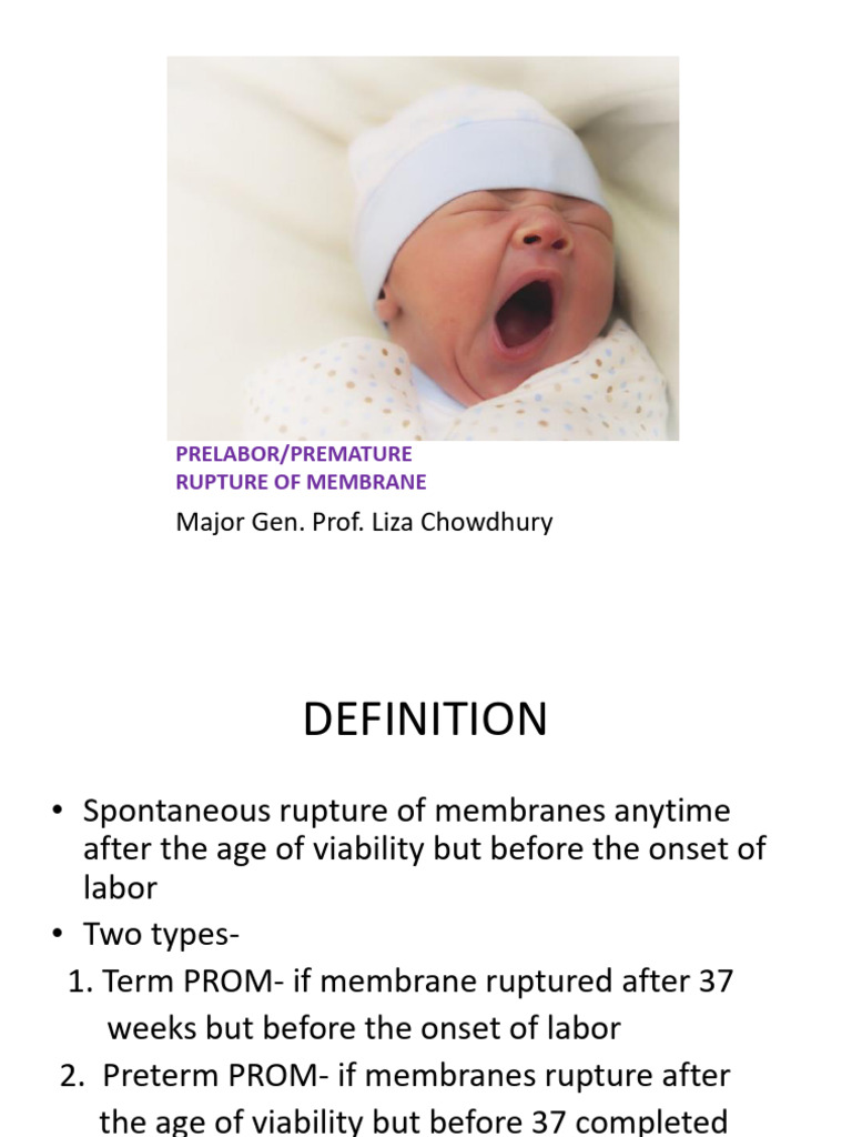 Prelabour Rupture of Membranes | PDF | Preterm Birth | Medical Specialties