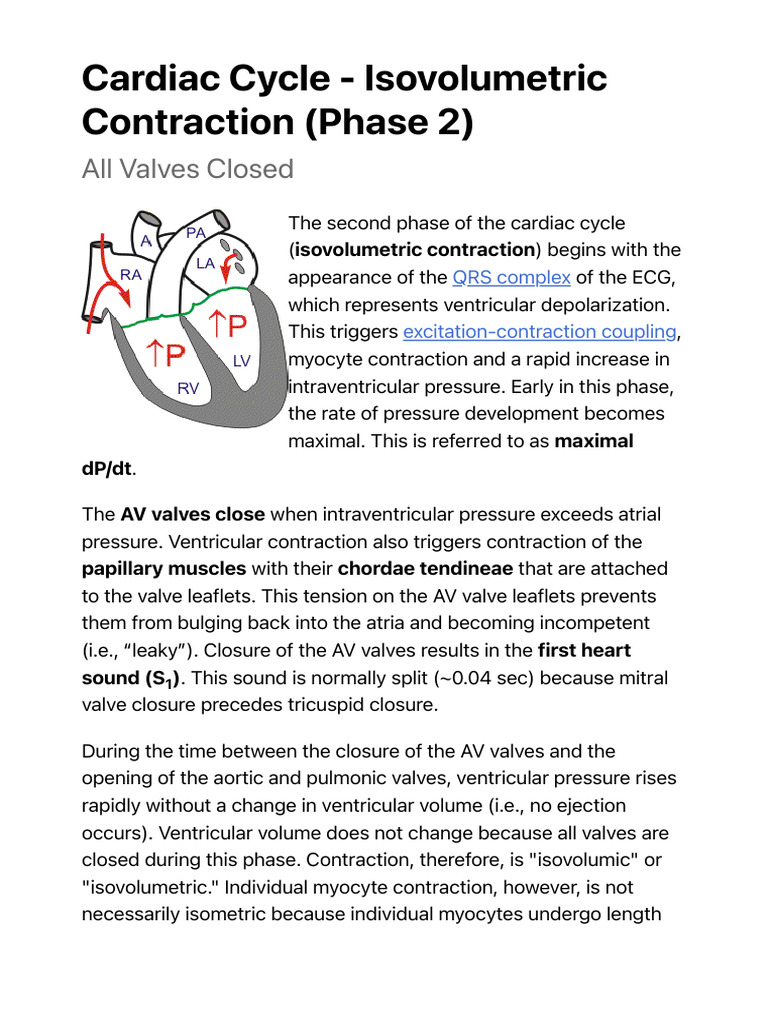 CV Physiology | Cardiac Cycle - Isovolumetric Contraction (Phase 2) | PDF | Heart Valve ...