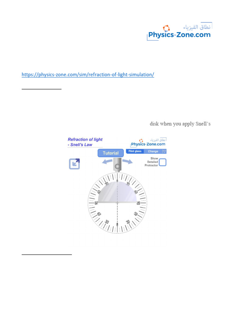 Simulation Manual Refraction of Light en | PDF | Refraction ...