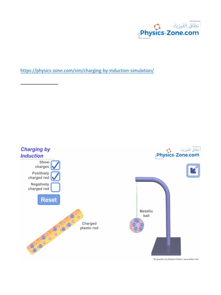 Charging by Induction Simulation Guide | PDF | Electric Charge | Simulation