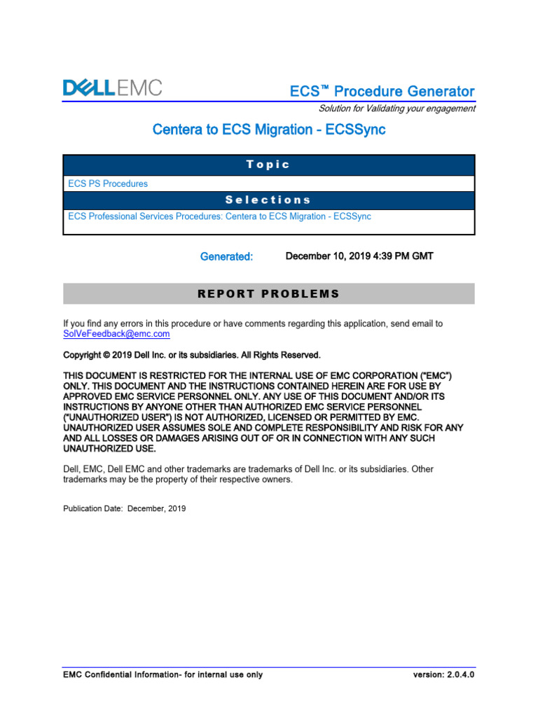 Centera To ECS Migration - ECSSync | PDF | Superuser | Virtual Machine