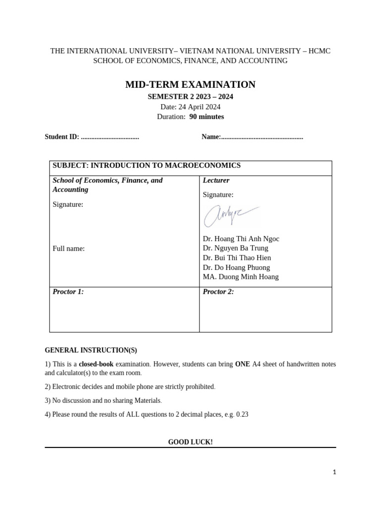 Marking Guide - Macroeconomics-Midterm-S2-2324 | PDF | Cost Of Living | Banks