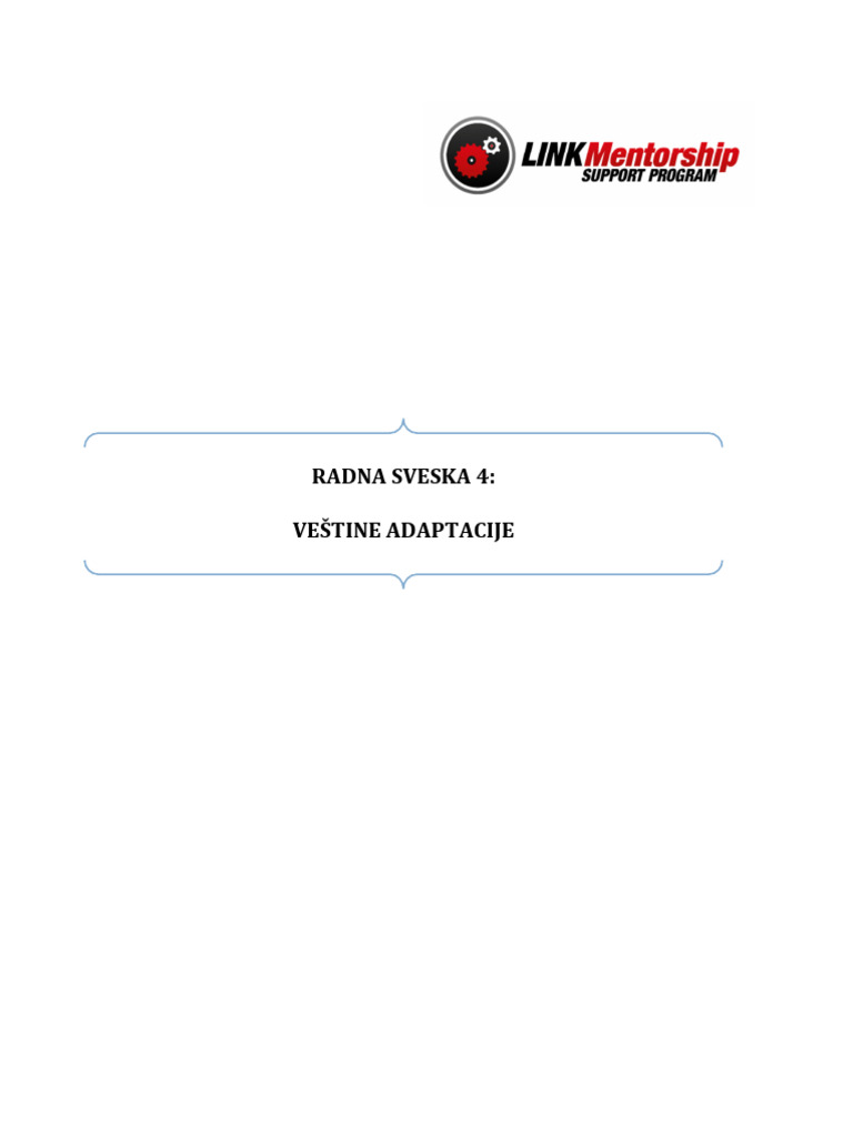 LM4-Vještine Adaptacije (Radna Sveska) | PDF