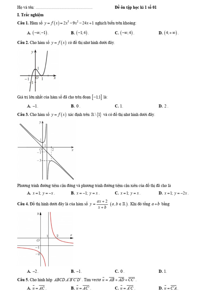 12 HK1 de Thi HK 1-01-15 de Bai Đã Gộp | PDF