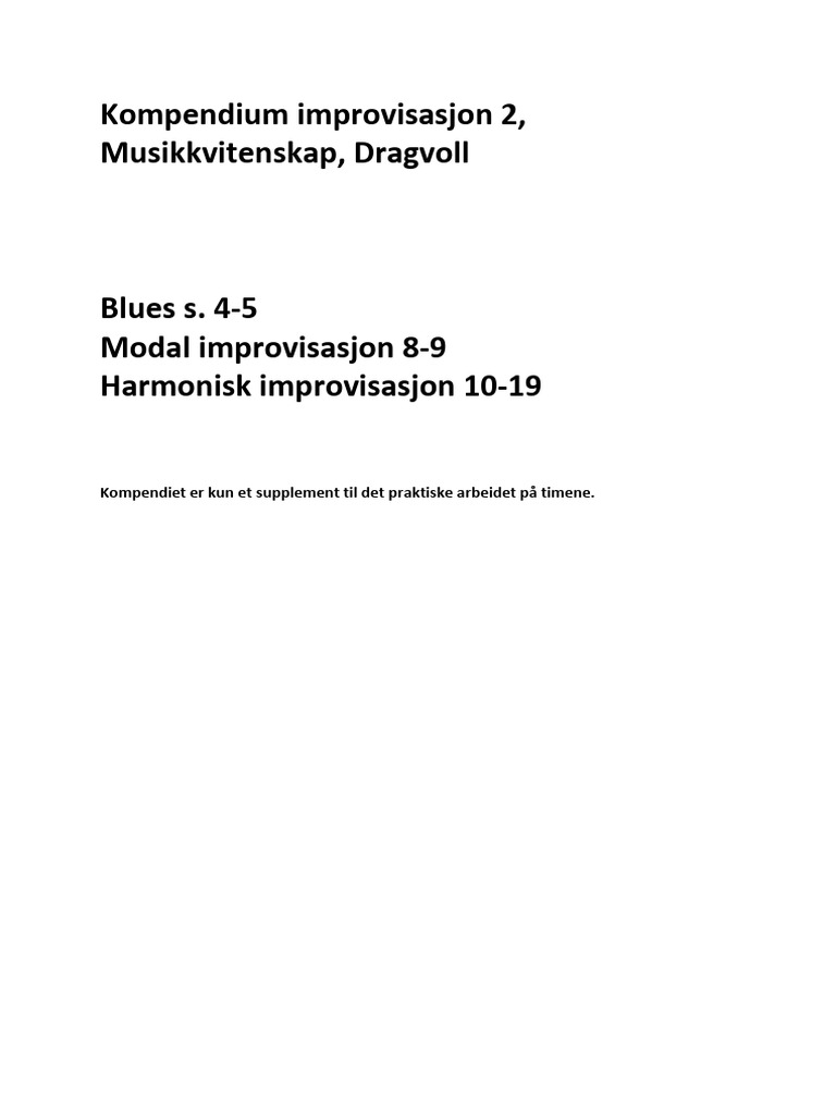 Impro Vår Kompendium | PDF