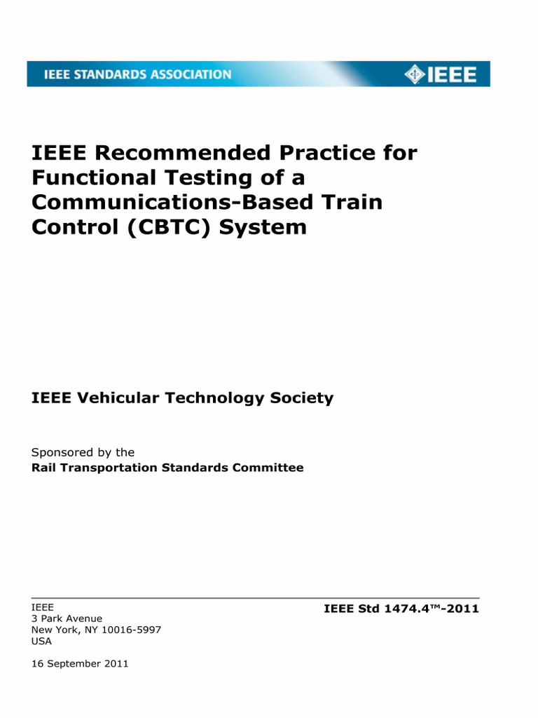 IEEE STD 1474.4-2011 IEEE Recommended Practice For Functional Testing ...