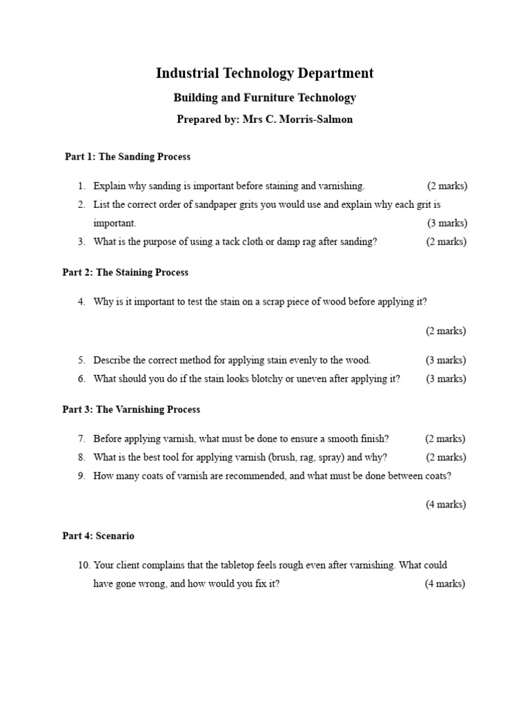 Preparing Wood Assignment | PDF