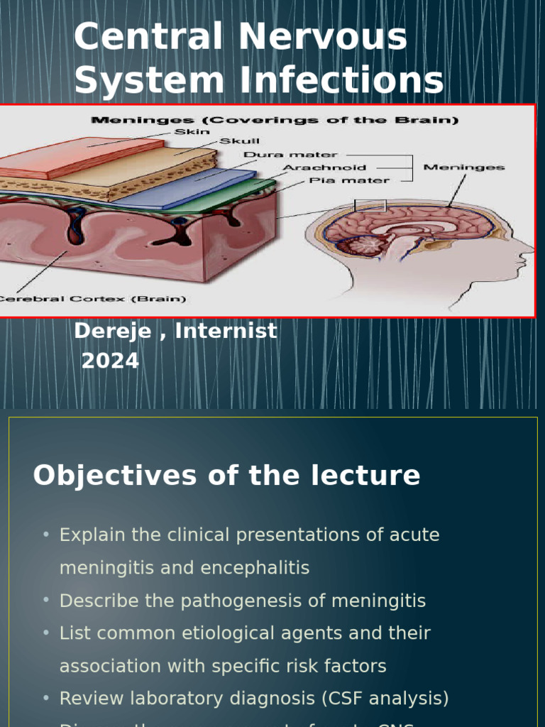 CNS Infections - For - C-1 Students - 2024 | PDF | Meningitis ...