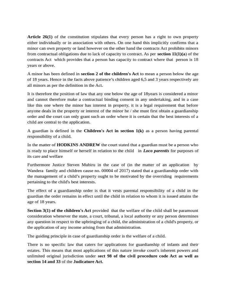 Guardianship Order Edited | PDF | Legal Guardian | Private Law