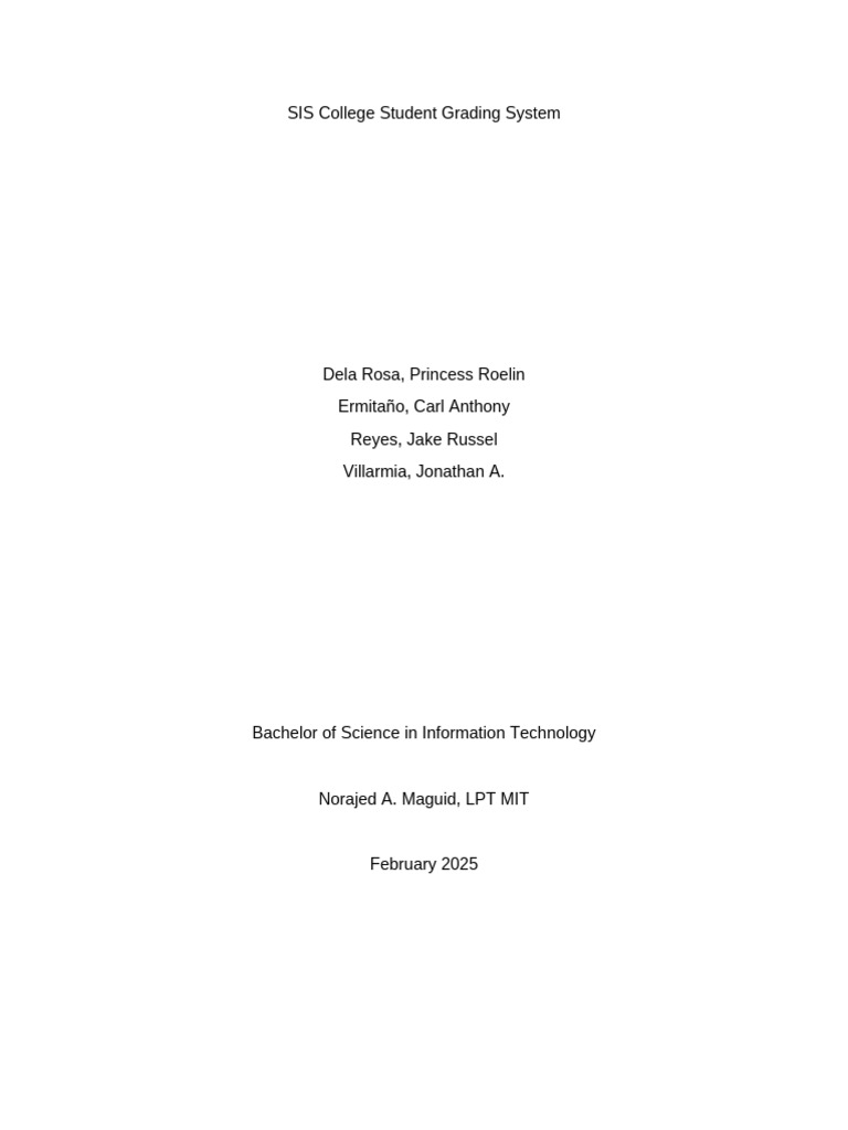 SIS College Student Grading System | PDF | Cloud Computing | Usability