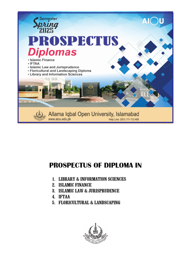 Prospectus Diploma Spring 2025 (13012025) | PDF | Hadith | Doctor Of Philosophy