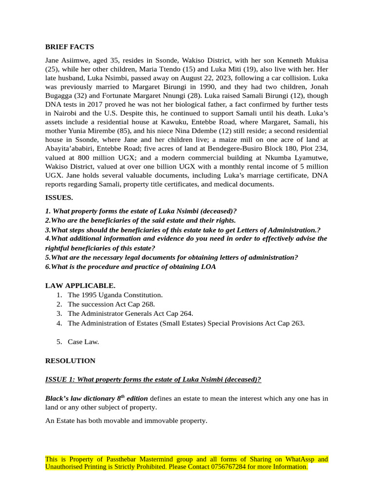 Final PTSB Family 2 Term 2 | PDF | Probate | Identity Document