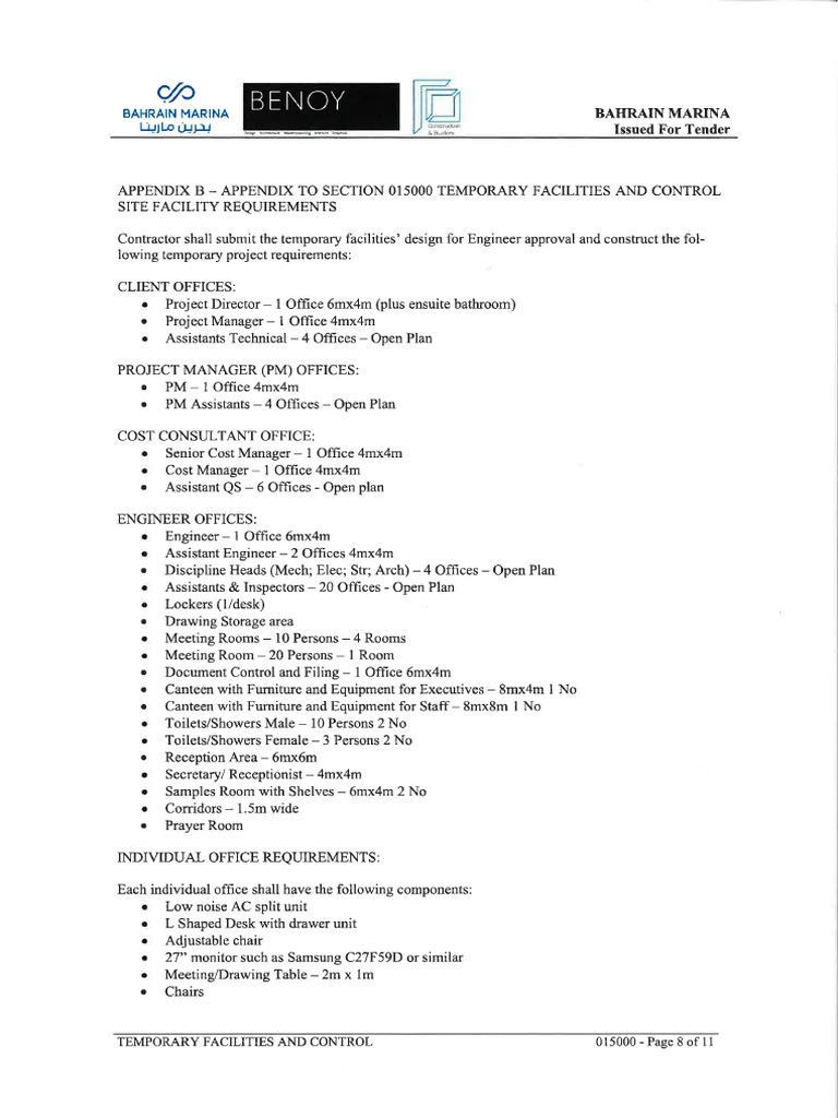 Appendix B Appendix For Temporary Facility & Control Site Facility Requirement | PDF