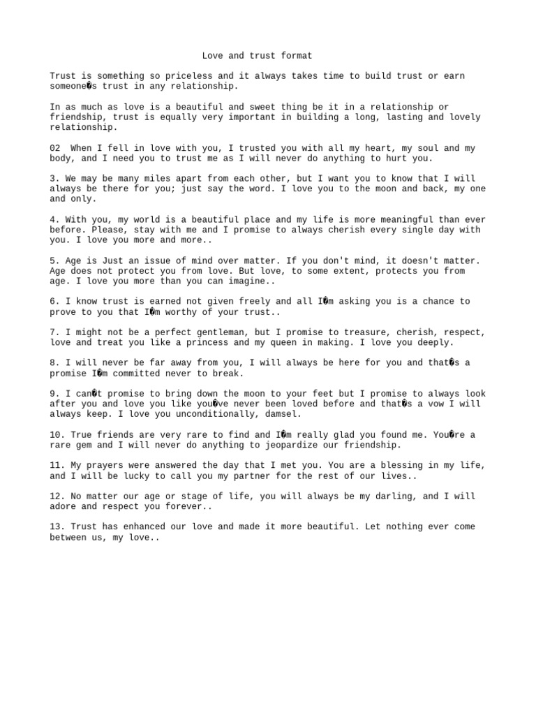 Love and Trust format | PDF