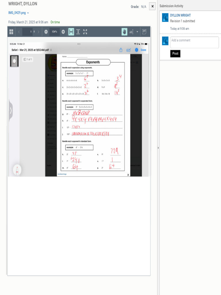 Rewriting Exponents Schoology | PDF