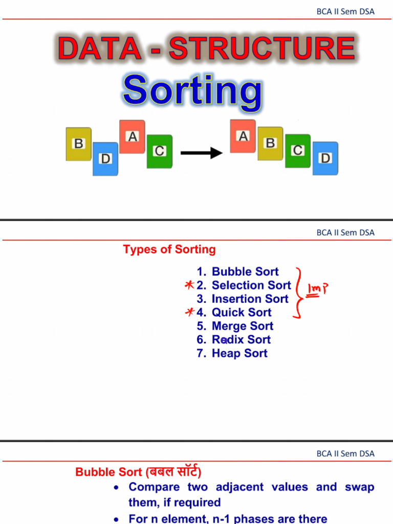 Sorting DSA SEC B | PDF