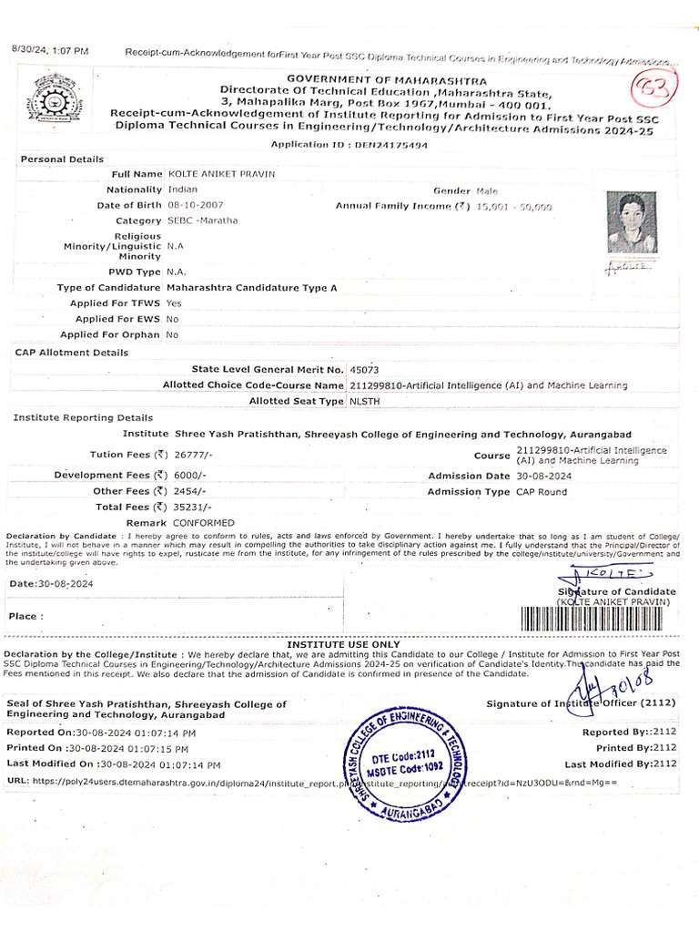 Kolte Aniket Pravin | PDF