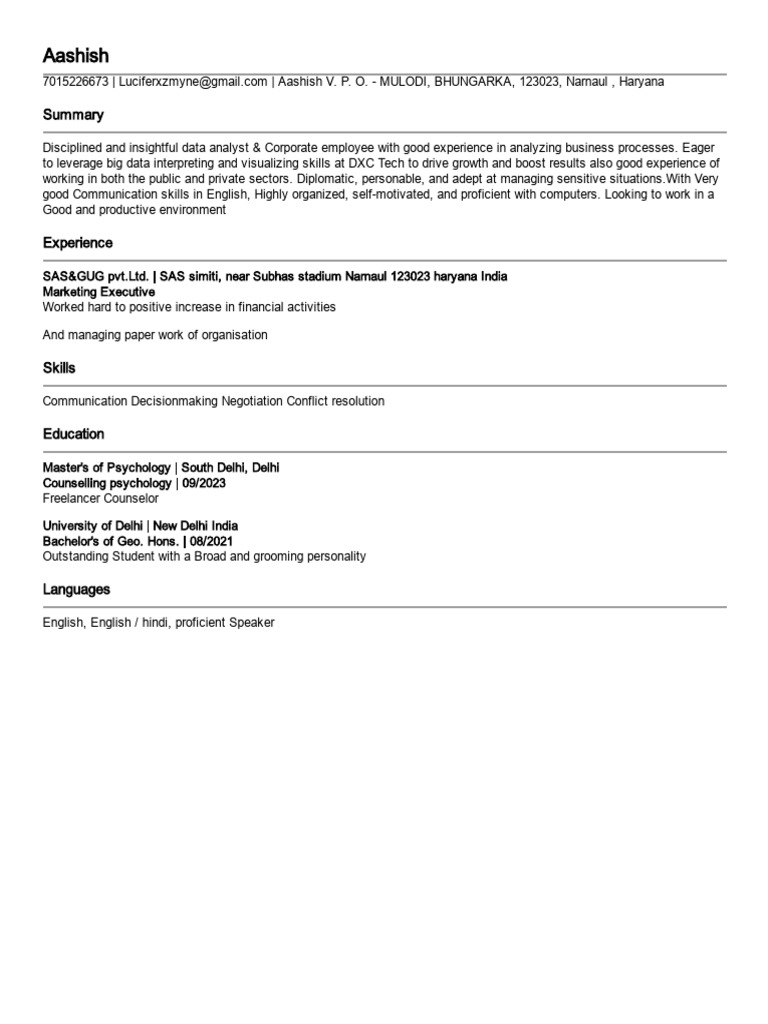 Aashish Resume | PDF
