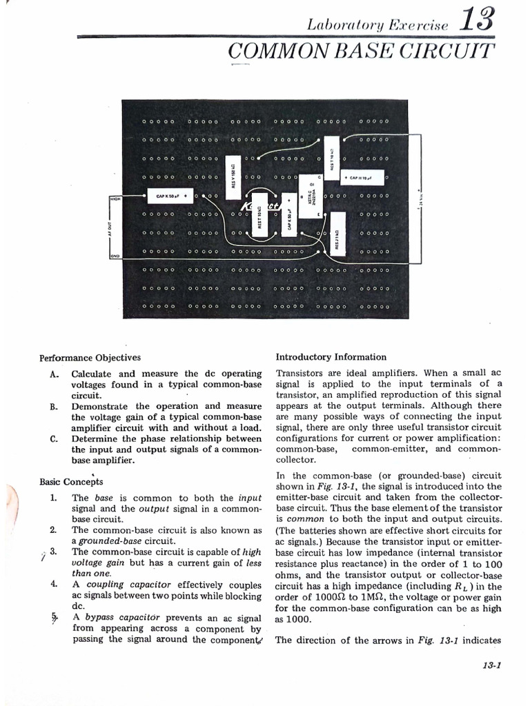 Analog Electronics I - (Lab 1 To 4) | PDF