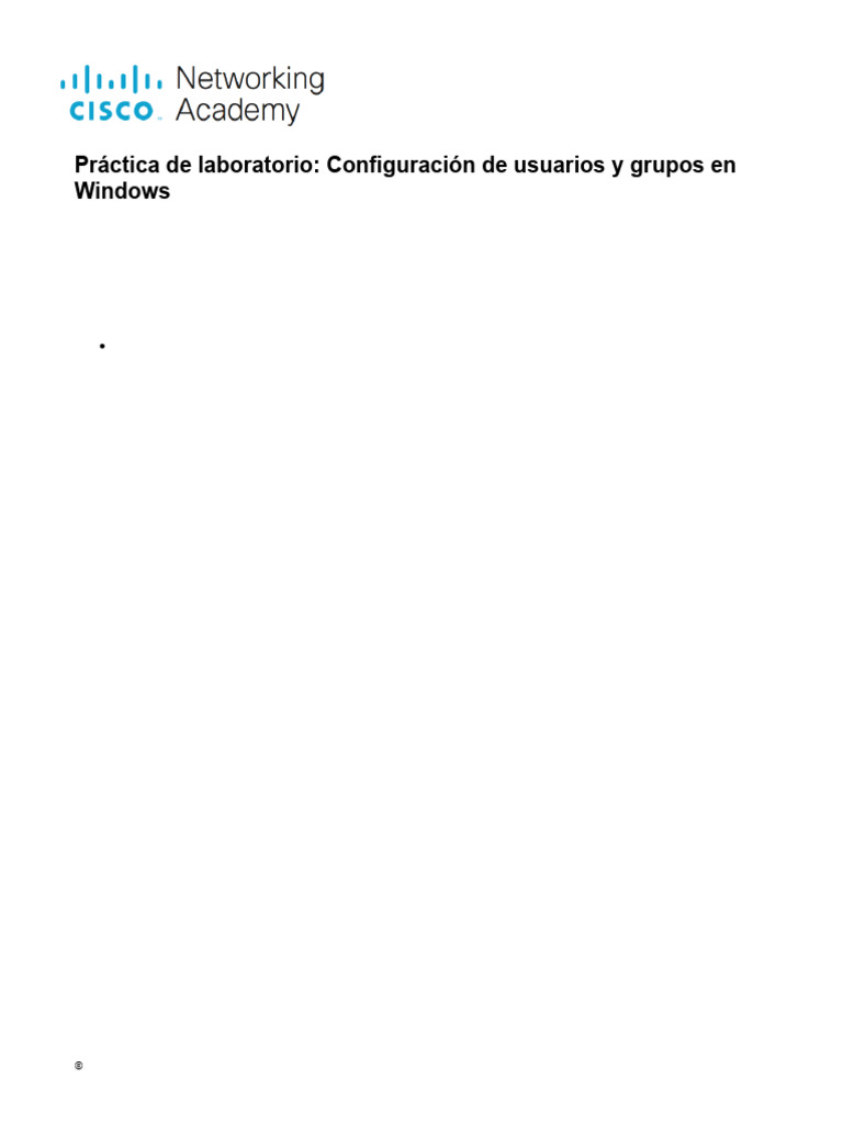 13.3.3.6 Lab - Configure Users and Groups in Windows | PDF | Archivo de computadora | Ventana ...