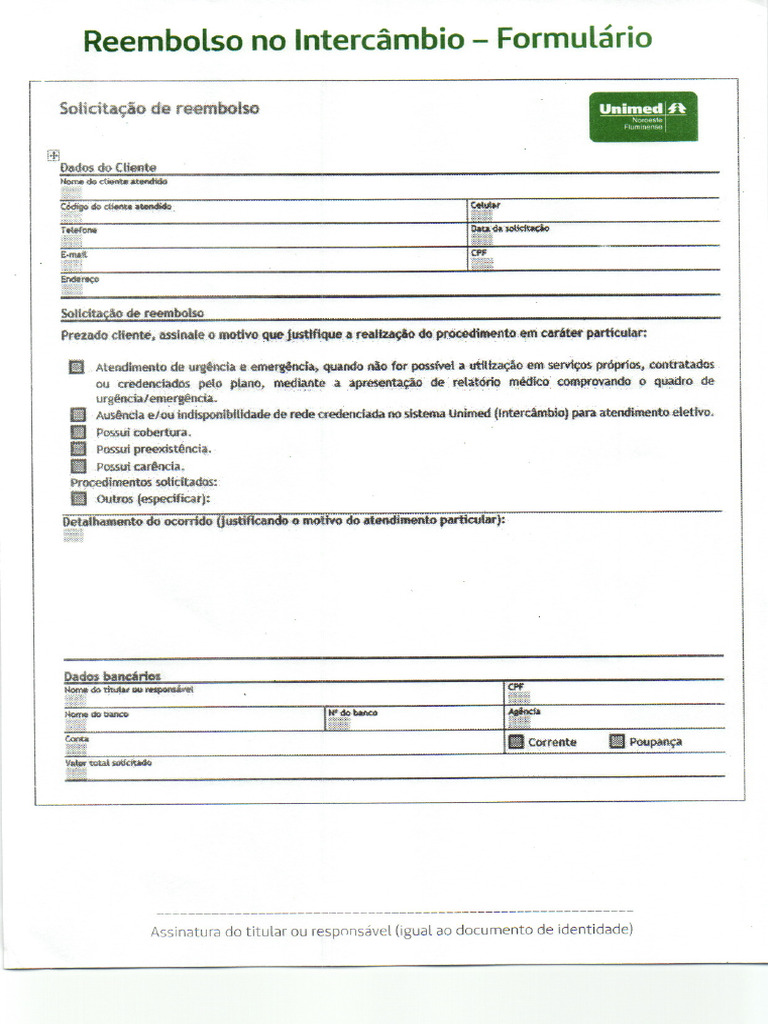 Formulário de Reembolso | PDF