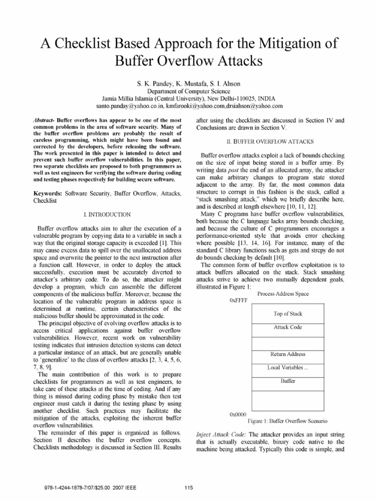 A Checklist Based Approach For The Mitigation | PDF | Computer Programming | Computing