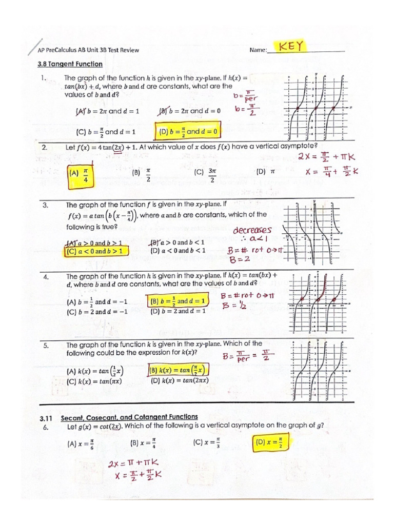 8 - HW - Test Review KEY | PDF