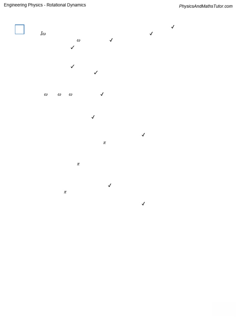 Rotational Dynamics Mark Scheme Analysis | PDF | Rotation Around A ...