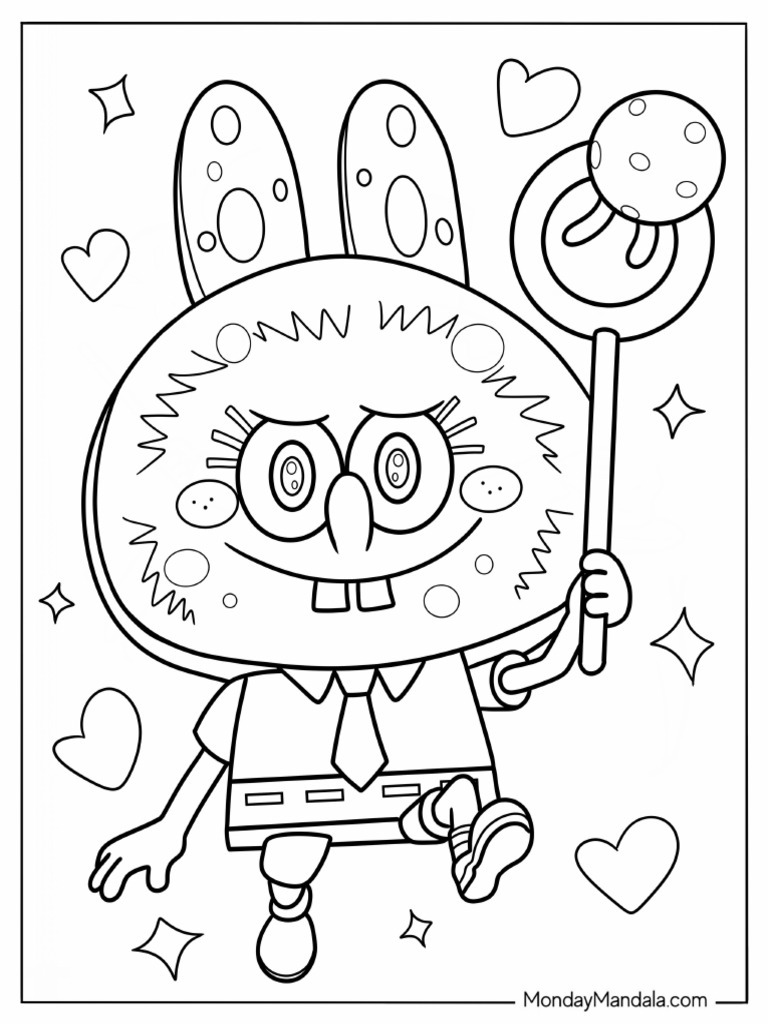 SpongeBob Labubu Coloring Page | PDF