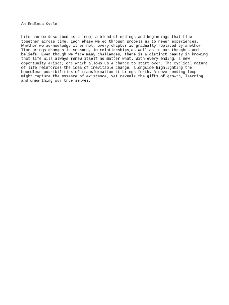 The Cyclical Nature of Life's Renewal | PDF