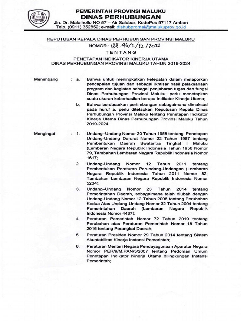 22. IKU Dinas Perhubungan Tahun 20221 | PDF