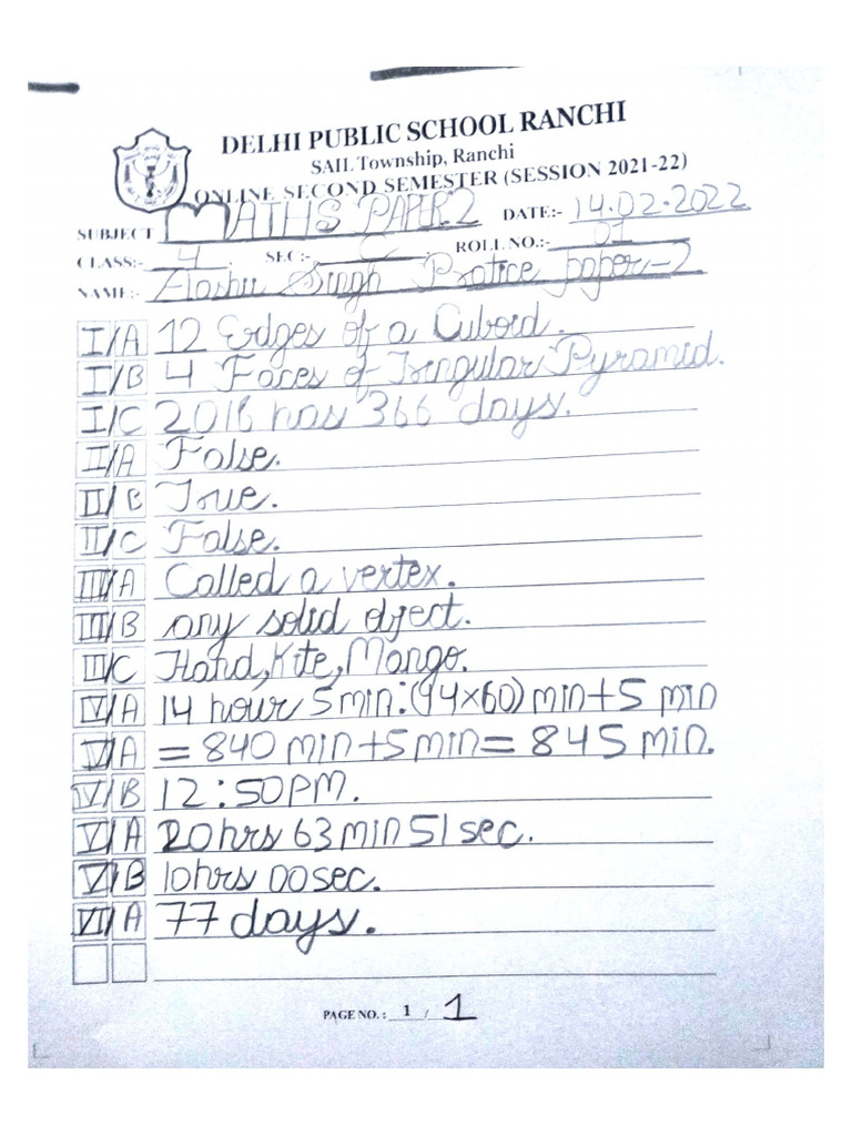 Maths 4C Aashi 1 | PDF