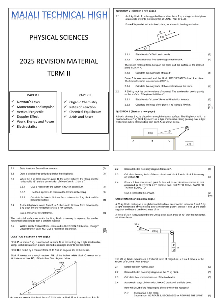 Physical Sciences Term II Revision Guide | PDF