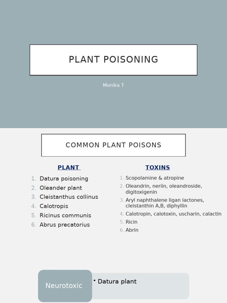 Common Plant Poisoning Toxins Explained | PDF
