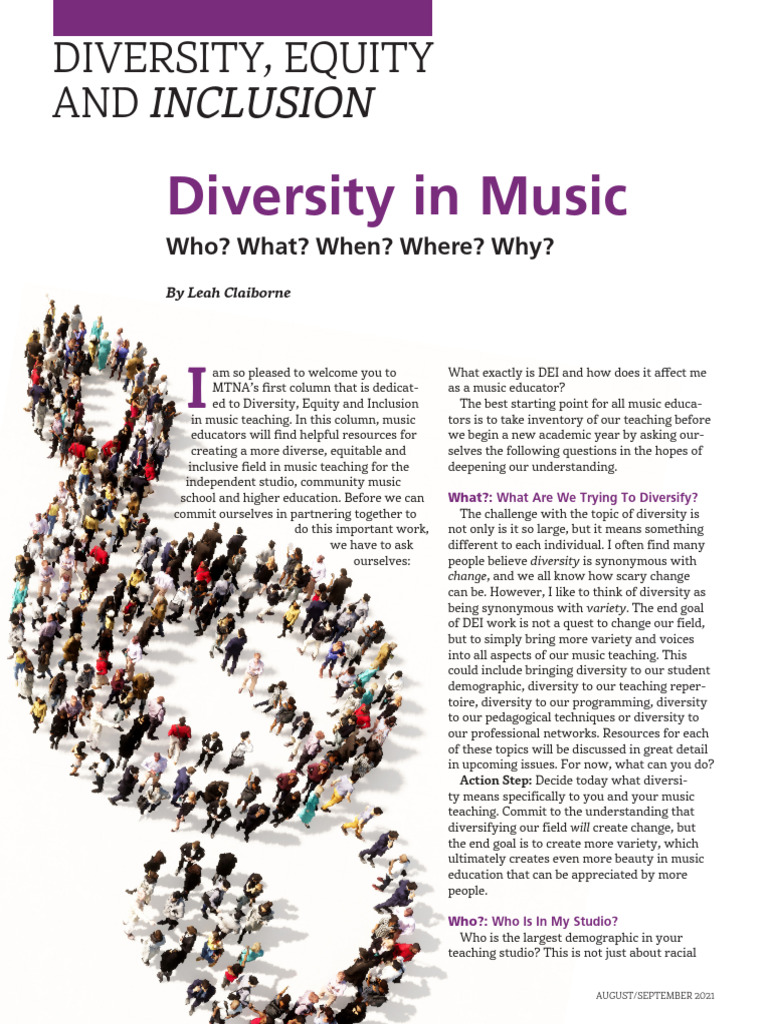 Diversity in Music Who What When Where Why | PDF | Human Communication