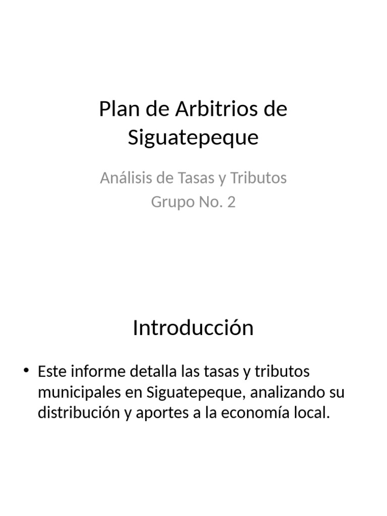 Plan Arbitrios Siguatepeque Graficos | PDF