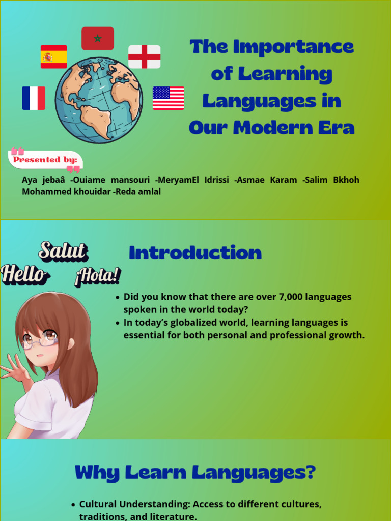The Importance of Learning Languages in Our Modern Era | PDF ...