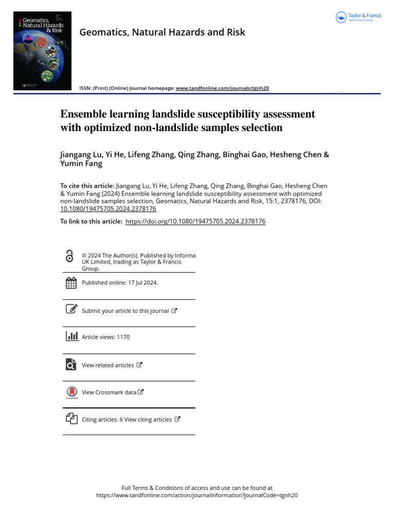 Ensemble Learning Landslide Susceptibility Assessment With Optimized Non-Landslide Samples ...