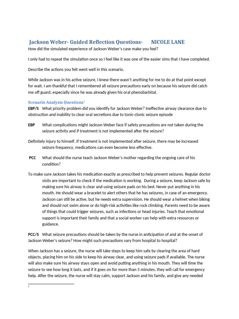 Jackson Weber Guidedreflection | PDF | Nursing | Health Care