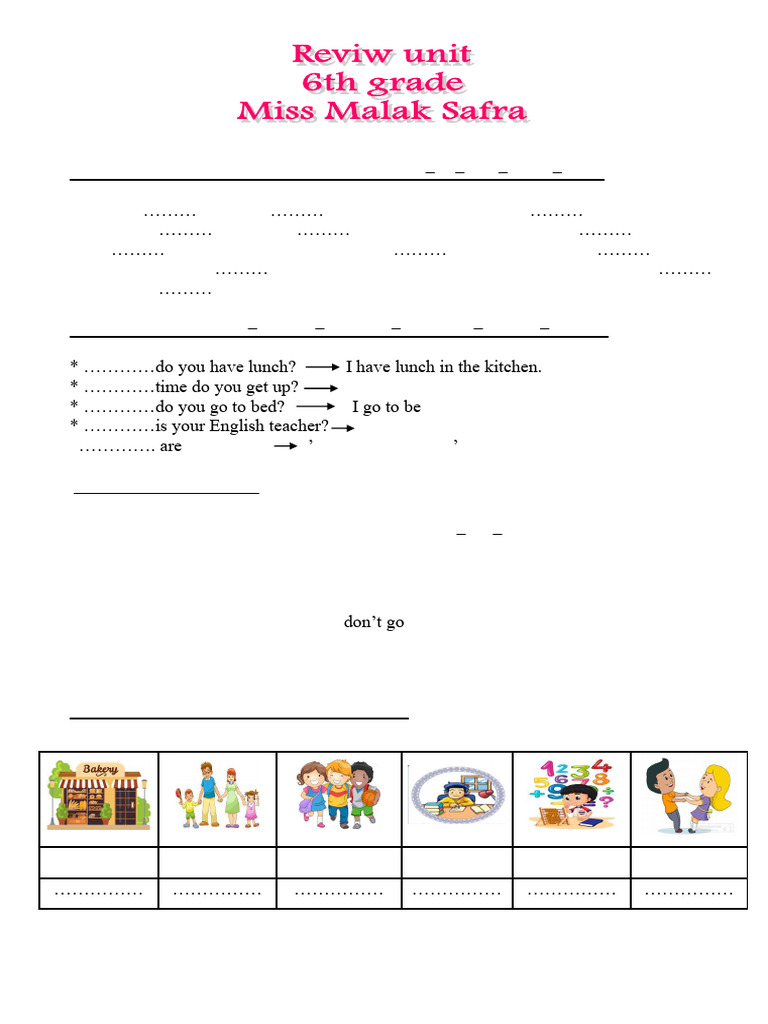 Review Unit 6th Grade 1 | PDF