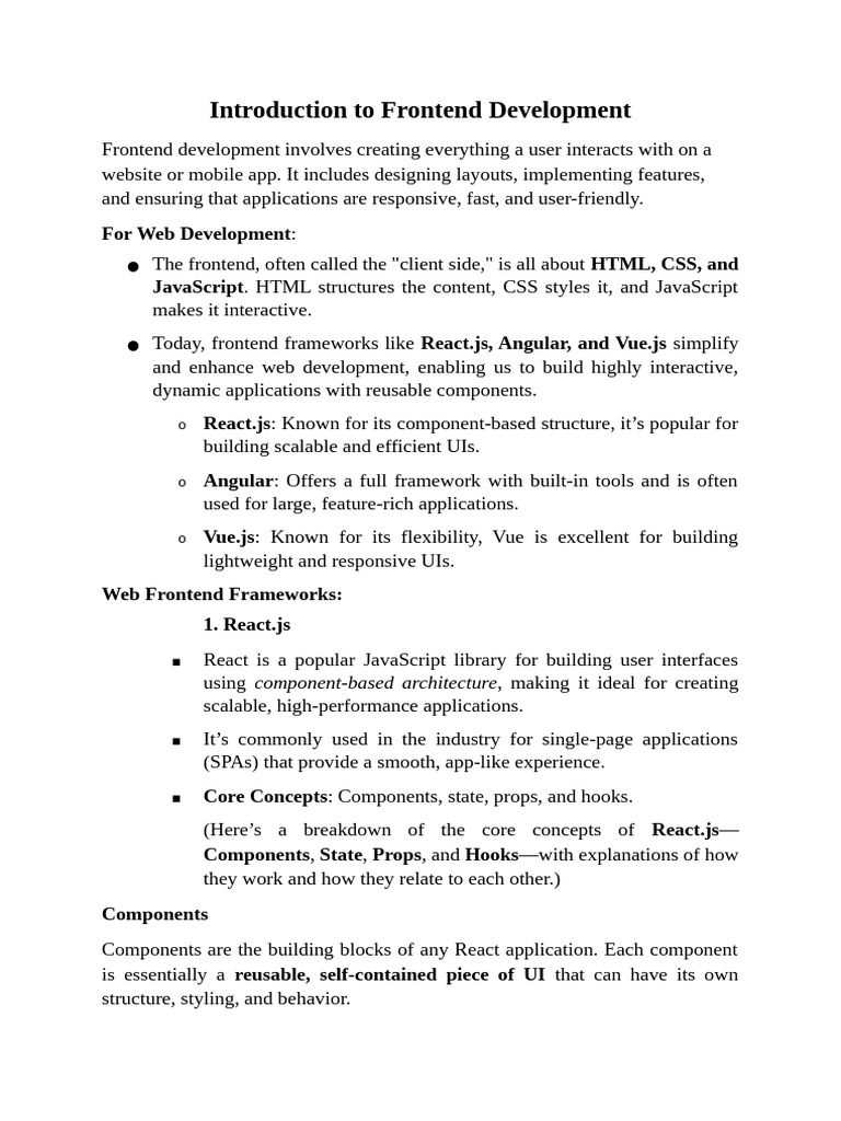 Introduction to Frontend Development | PDF | Model–View–Controller | Software Engineering