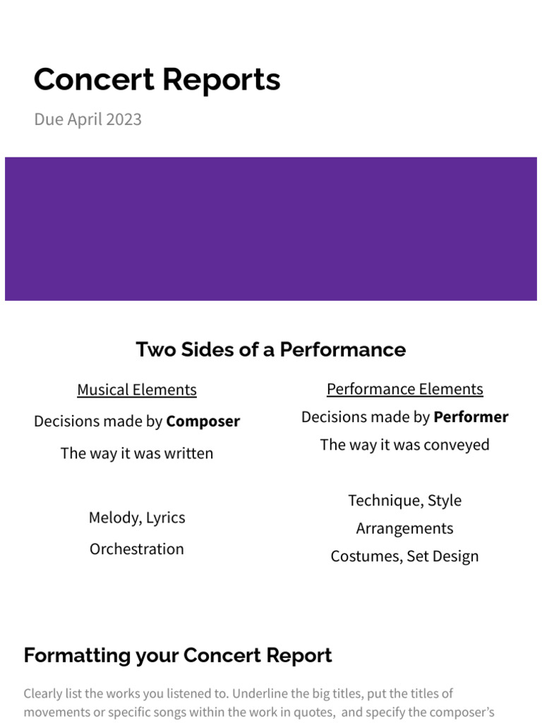 How to Write a Concert Report | PDF